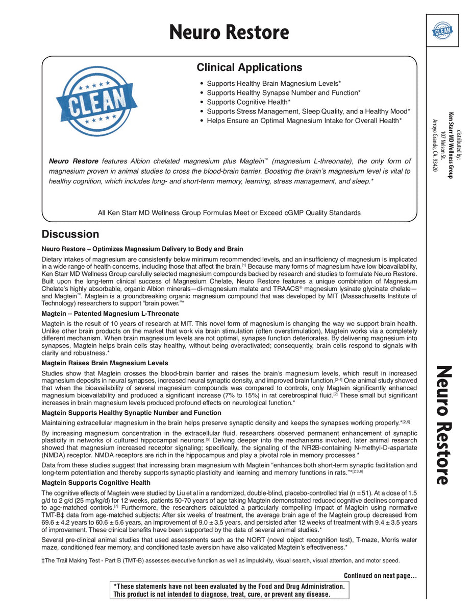 NEURO RESTORE– GetCleanSupplements.com